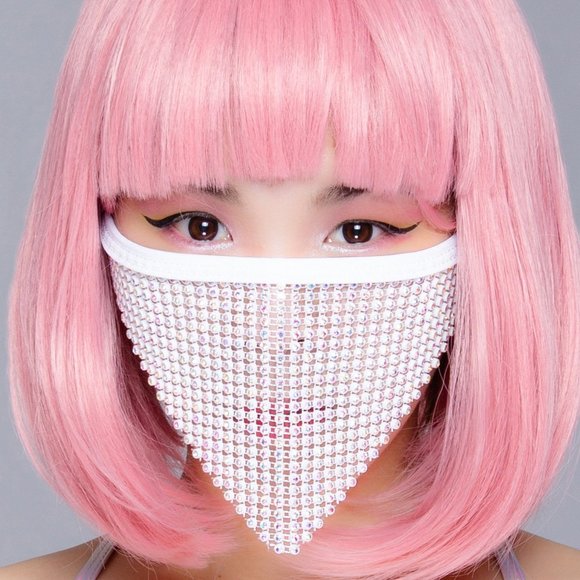 BGlittz | Accessories | Sparkle Frost Ab Stone Crystal Face Mask | Poshmark